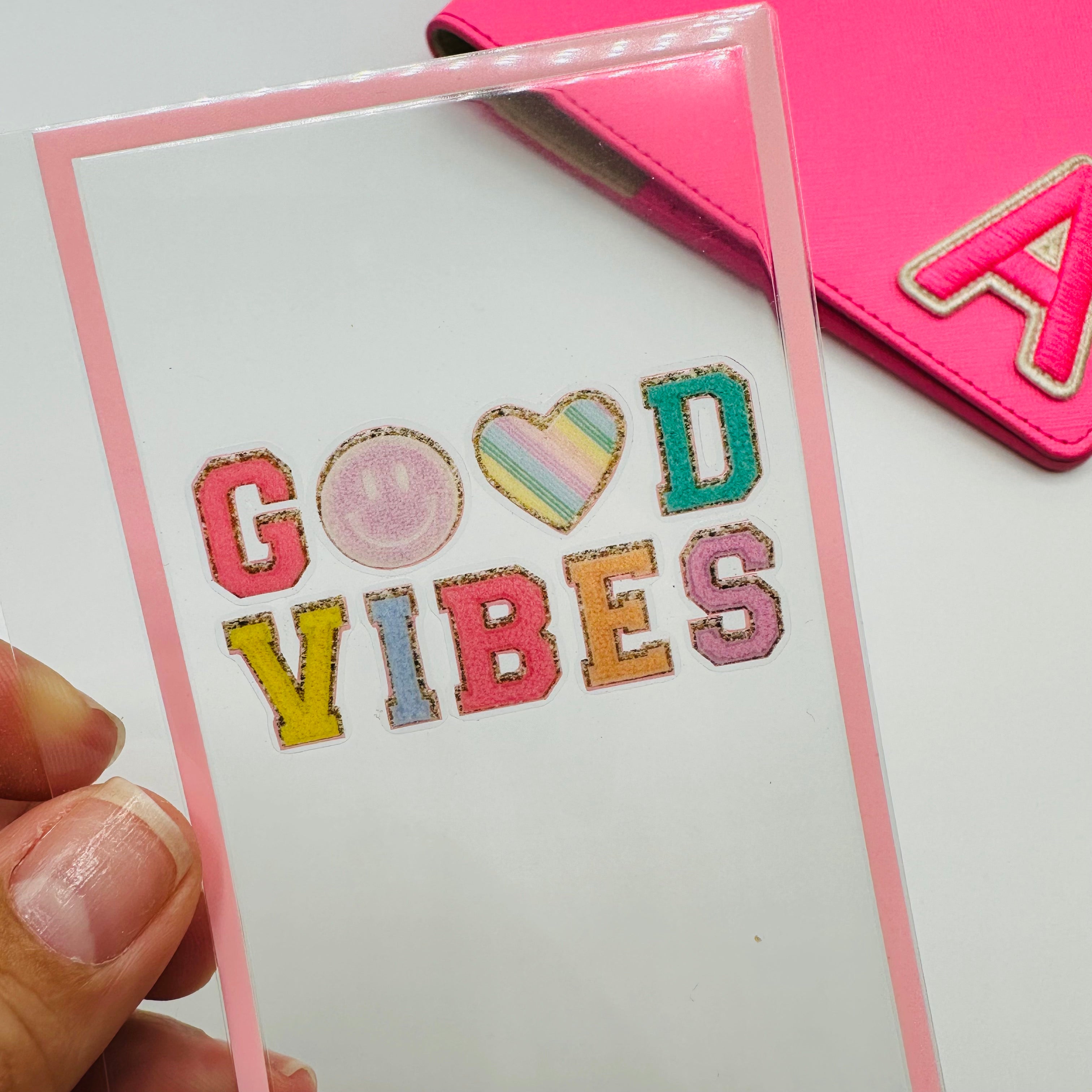 Good Vibes Varsity Letter Dashboard Typeaforalexa
